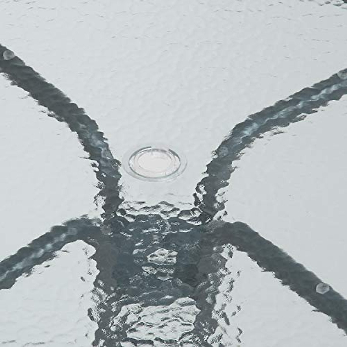 Flash Furniture Nantucket 6 Piece Patio Garden Table Set - Umbrella Table - Set of 4 Black Folding Chairs