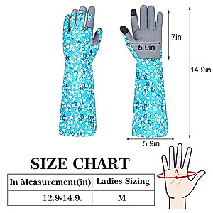 MERTURN Leather Long Gardening Gloves for Women, Long Sleeve Garden Gloves Touch Screen Design Gardening Gloves Thorn Proof Yard Working Gloves Gardening Gifts for Women Men Gardener