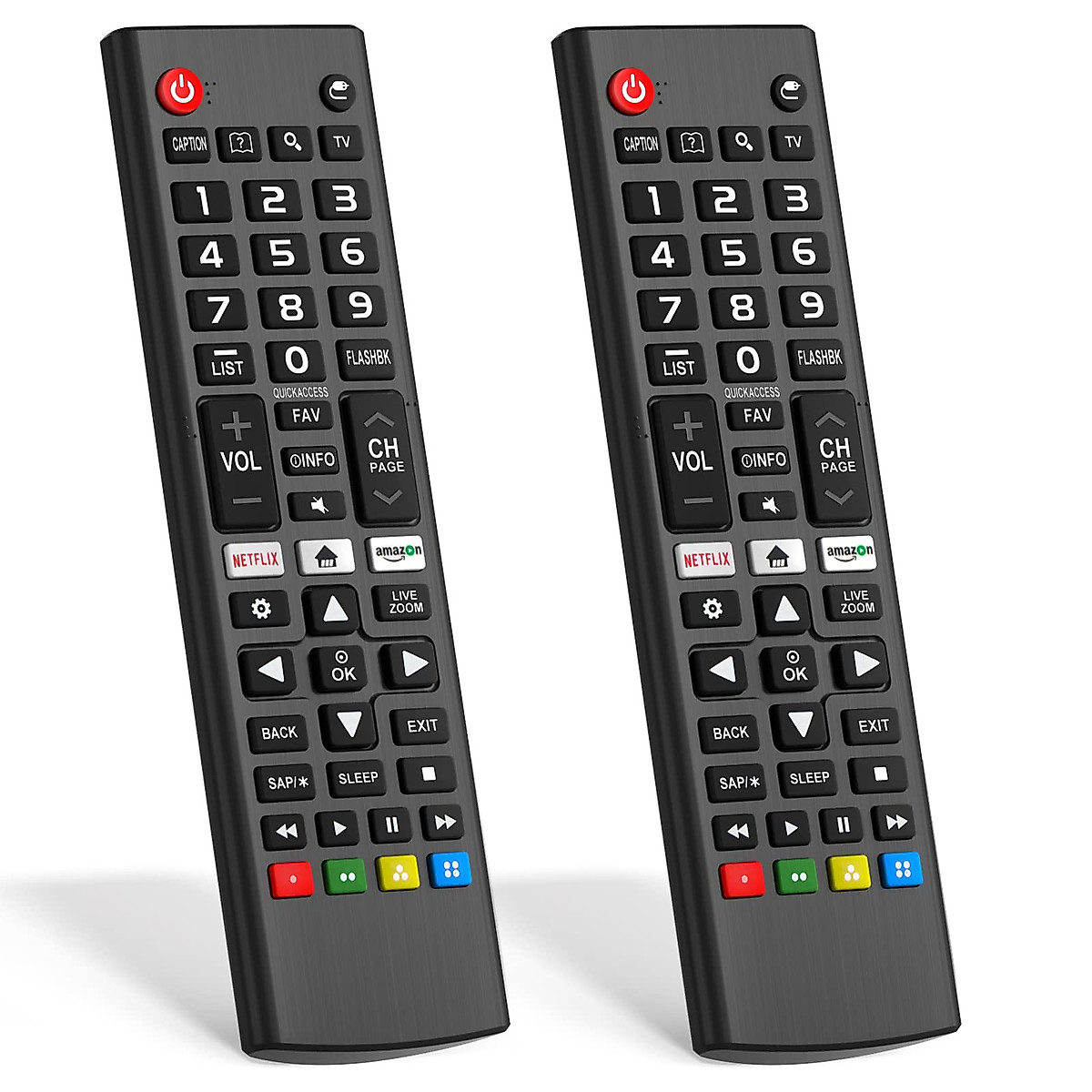 Rimous 2-Pack Universal Remote Compatible with LG Remote Control Smart TV with Netflix, Prime Video Shortcut Keys Compatible with All Models LG TV Remote Control Replacement AKB75095307 AKB74915305