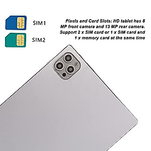 CHICIRIS Gaming Tablet, 128GB Memory Expansion 10GB RAM Dual SIM 10.1 Inch for Entertainment (Grey)