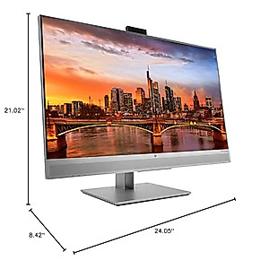 HP EliteDisplay E273m 27 Inch LED Backlit IPS Monitor 2-Pack with Built in Speakers and Webcam, FHD 1920 x 1080 (1FH51A8#ABA)