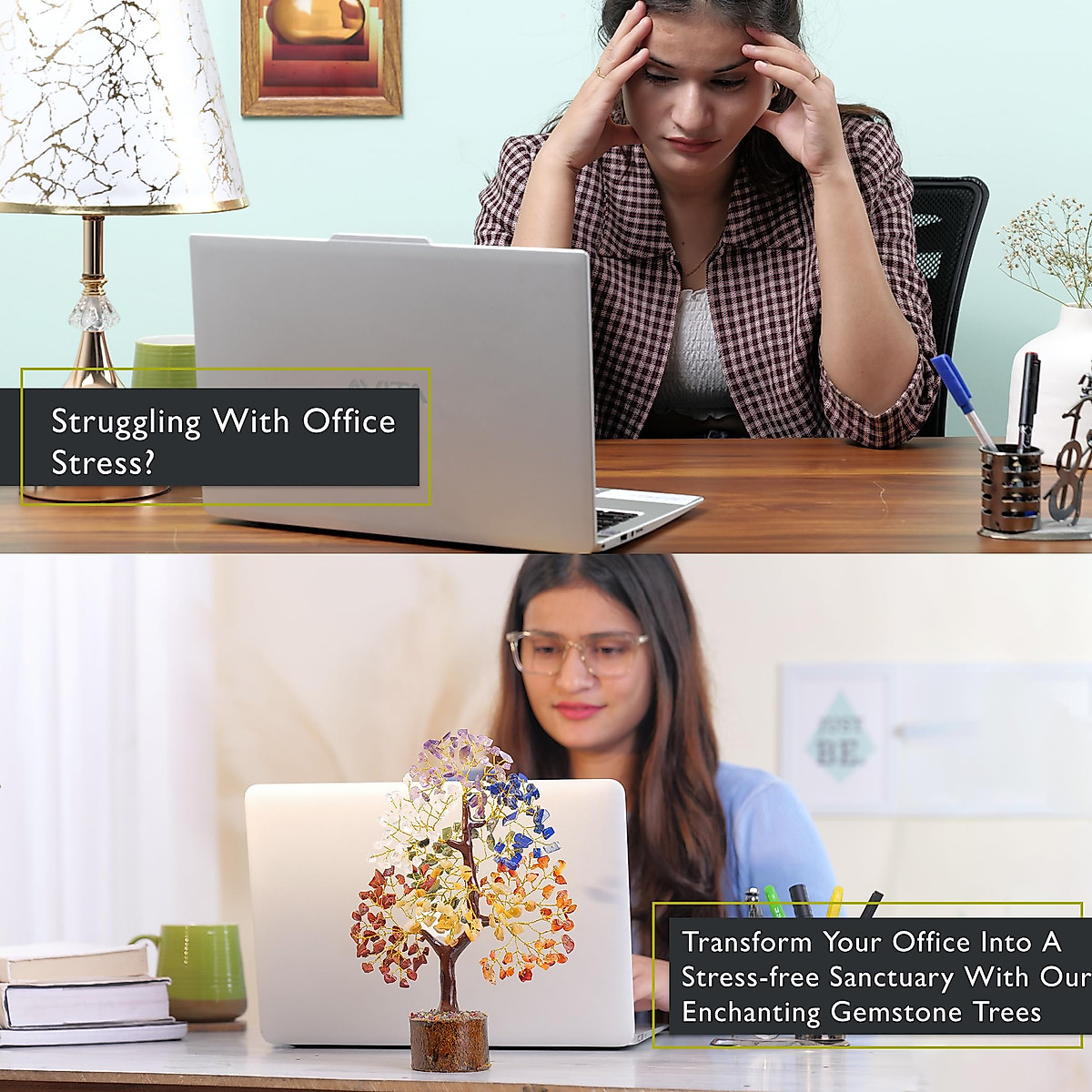 7 Chakra Tree of Life - Crystal Tree - Crystal Tree for Positive Energy - Gemstones and Crystals - Feng Shui Tree - Gem Tree Stones - Crystal Gifts - Home Decor - Chakra Decor - Spiritual Gifts