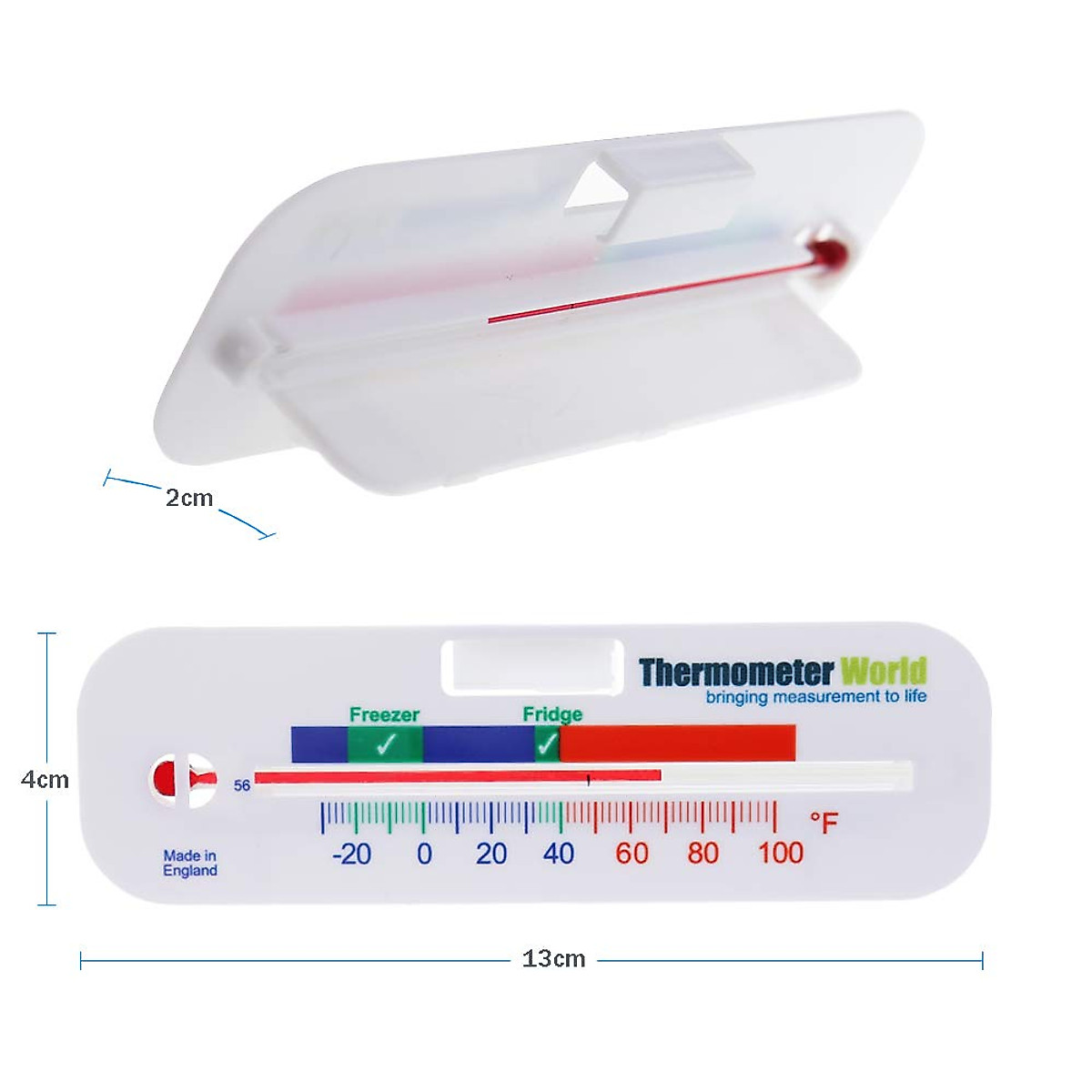 Twin Pack Refrigerator Thermometer 2 Pack for Fridge Freezer Chiller Cooler Temperature Gauge