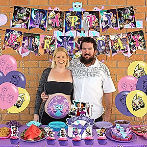 YACANNA The owl House Birthday Party Supplies, Owl HouseTheme Birthday Party Decorations, Includes Cupcake Toppers Banner ,18 Balloons & Owl House Stickers,Cute The owl HouseTheme for Birthday Party