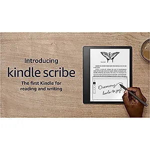 Introducing Kindle Scribe (16 GB), the first Kindle for reading and writing, with a 10.2” 300 ppi Paperwhite display, includes Basic Pen