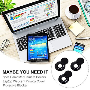 SOLUSTRE Tableta 3pcs Smartphone Universal Protects Phone Cap, Camera Thin Black Computer Peeping Mini Laptop Anti Covers Camera, Webcam Tablet Ultra Anti- Your Notebook Computer Tablet
