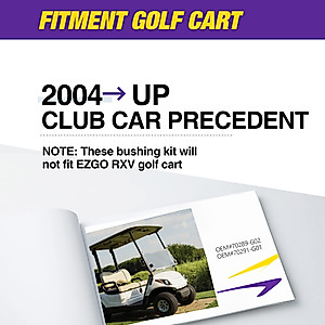 Club Car Precedent Rear Leaf Spring Bushing Kit, Golf Cart Leaf Spring Polyurethane Bushing and Sleeves for 2004-up Precedent Upgraded Red GolfCart Suspension Replace Parts OE Replaces 1025066 1025064