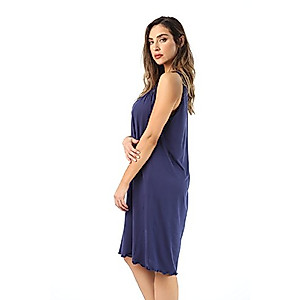 Dreamcrest 1541B-Navy-1X Nightgown/Women Sleepwear/Sleep Dress