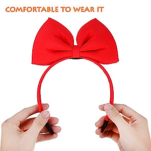 Hoshin Bow Headbands Headdress for Women and Girls, Perfect Hair Accessories for Kikis Delivery Service Cosplay (Red)