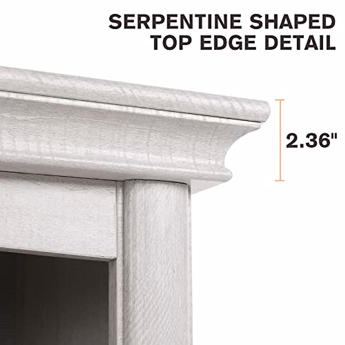 LGHM 58" TV Stand, Entertainment Center for 65 inch TV with Faux Marble Finish, Farmhouse White with Open Storage Shelves and Cabinets for Living Room, Bedroom