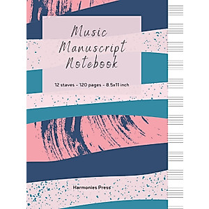 Music Manuscript Notebook – 12 staves: Composition Notebook For Kids |Manuscript Paper With 12 Staves For Beginners and Intermediate |Gift For Musical ... Musician, Music Producer, writer supplies|