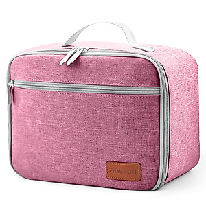Lunch Bag for Men & Women Insulated Lunch Bags Large Box for Work Adult Reusable Lunch boxes Cooler Tote (Pink)