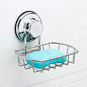 iPEGTOP Suction Cup Deep Shower Caddy Bath Wall Shelf & Soap Dish for Large Shampoo Shower Gel Holder Bathroom Storage