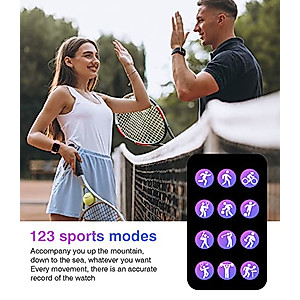 Smart Watch with Bluetooth Call Answer/Dail for Men Women,1.9'' HD Full Touch Screen Fitness Tracker, Smartwatch with Heart Rate Blood Oxygen Blood Pressure Sleep Monitor for Android and iPhone Black