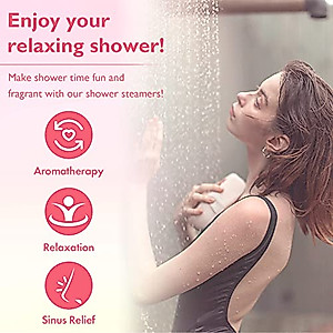Poleview Shower Steamers Aromatherapy, Variety Pack of 15 Shower Bombs with Essential Oil for Home SPA, Relaxation, Meditation and Calming - Stress Relief and Self Care Gifts Set for Women and Men