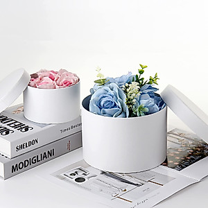 Round Gift Boxes with Lids Flower Boxes for Arrangements White Round Boxes Set of 4 Nesting Gift Boxes with Lids for Flowers Arrangements Empty, Bridesmaid, Proposal, Wedding, Birthday, Party Favor