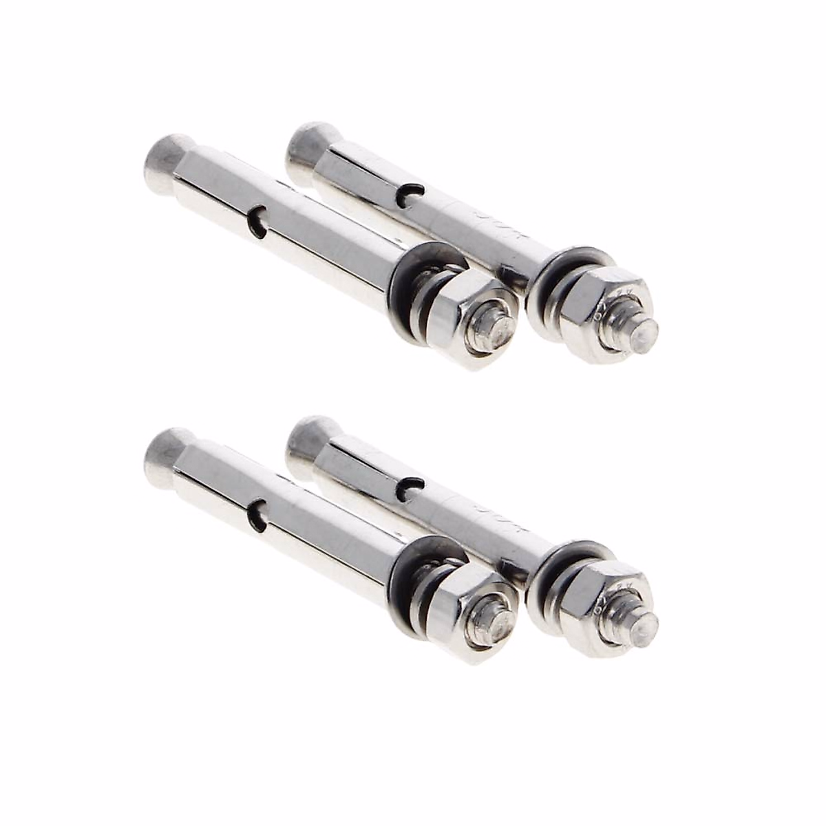 MroMax M6x60mm 304 Stainless Steel Expansion Bolts Hex Nuts Sleeve Anchor Fastener for Fence Home Installation Air Conditioning 4pcs