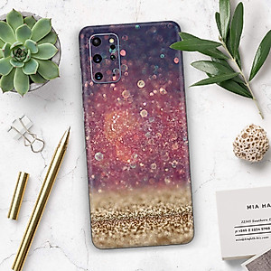 DesignSkinz Red and Blue Unfocused Orbs with Gold Protective Vinyl Decal Wrap Skin Cover Compatible with The Samsung Galaxy S20 (Screen Trim & Back Glass Skin)