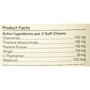 NaturVet Quiet Moments Calming Aid Plus Melatonin 180 Soft Chews 13.9OZ