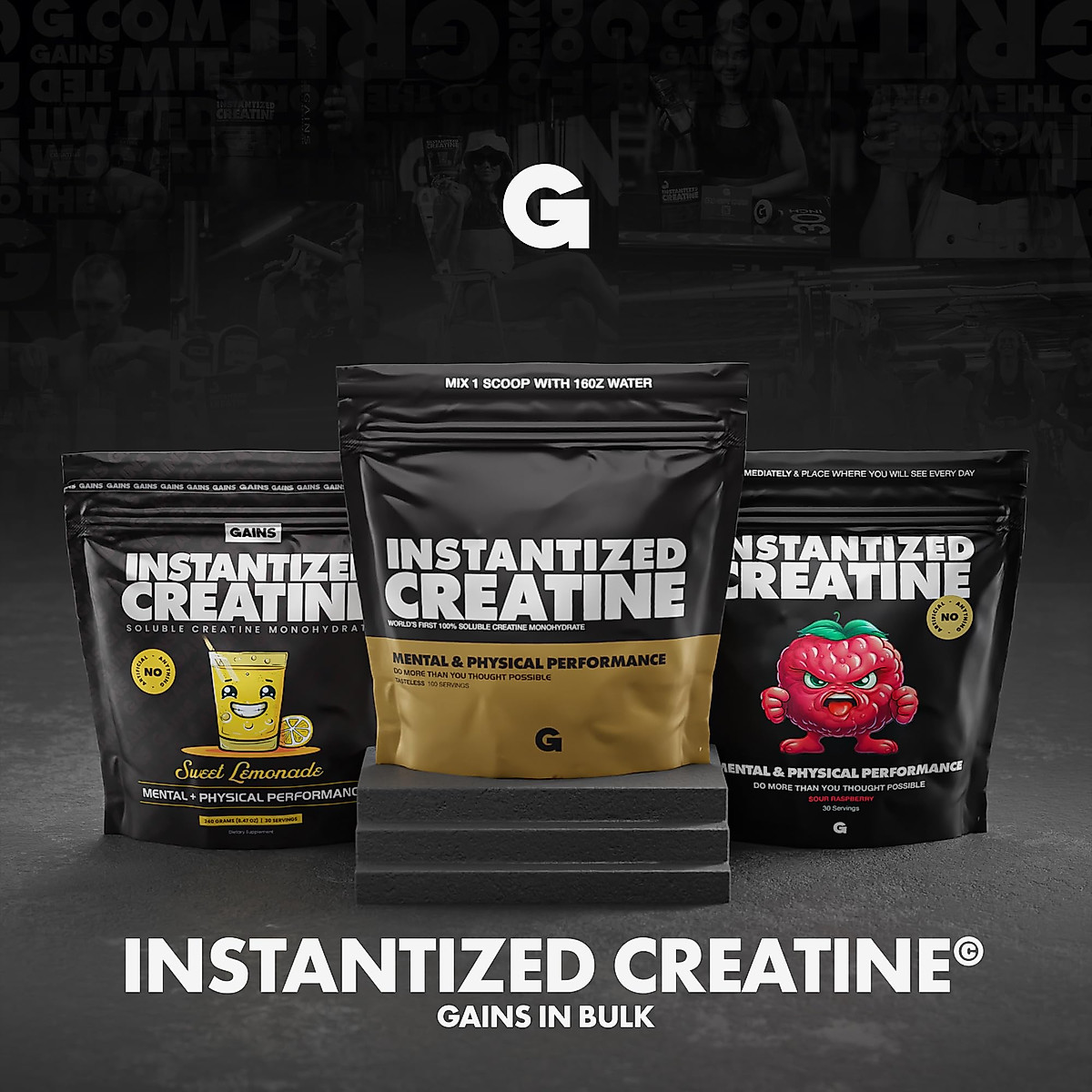 Instantized Creatine Monohydrate Gains in Bulk, Worlds First 100% Soluble Creatine for Strength, Performance, and Muscle Building (30 Servings)