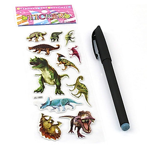Dinosaur Stickers 3D Puffy Stickers(200+ pcs) Jurassic Dinosaur Tyrannosaurus Rex Stickers 14 Sheets Kids,Craft Scrapbooking for Decorative Sticker Decoration for Calendars, Arts Stickers