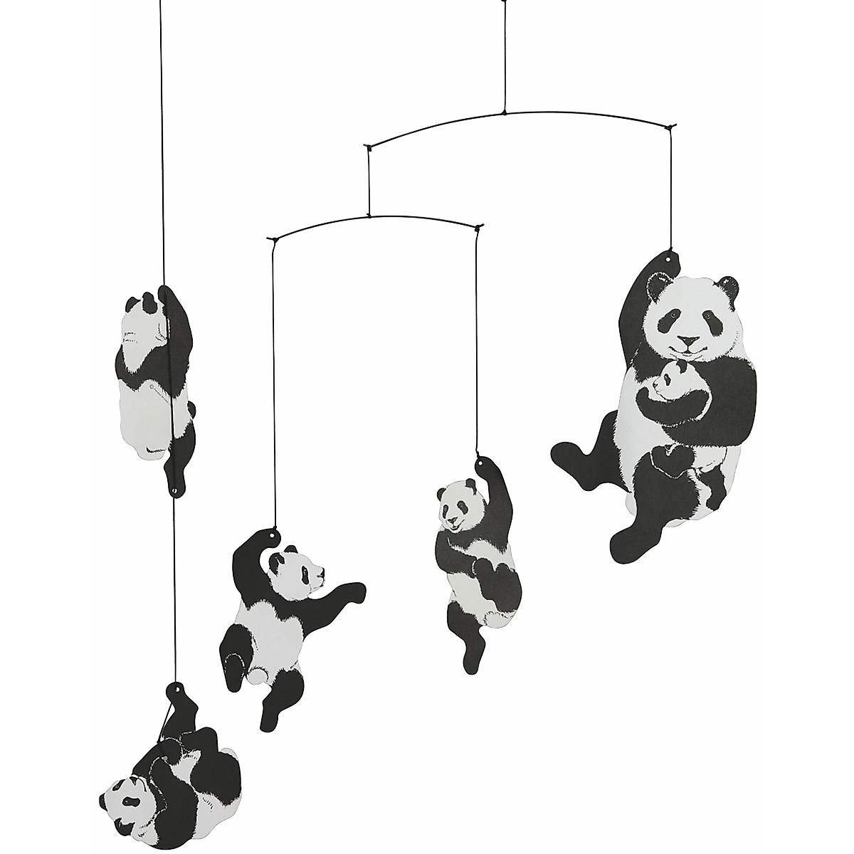 Panda Hanging Nursery Mobile - 20 Inches - High Quality - Handmade in Denmark by Flensted