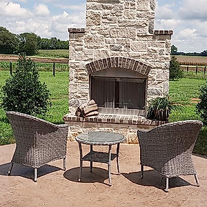 Pleasant Bay 3-Piece Outdoor Furniture Bistro Set for Decks and Patios, Includes 2 Chairs Table, Seats 2, Synthetic Wicker, White