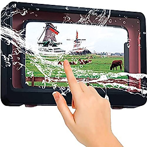 CXUKUN Wall Mount Shower Phone Holder Bathroom case Mount Shelf, Bathroom Phone Shelf Shower Glass Mirror Shower Mount Storage Box Phone Holder (Blue)