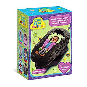 Car Seat Cuties, Baby Car Seat Cover, Stretchy Universal Fit Infant Car Seat Carrier Cover for Baby Boys and Girls, Soft & Warm Baby Blanket Style Car Seat Cover, Infant Costume (Frankenstein)