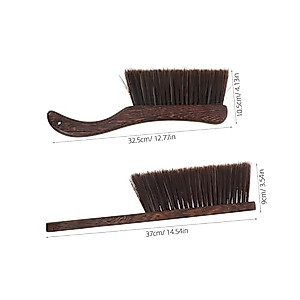 KOMBIUDA 2pcs Bed Brush Broom Car Brush Furniture Brush Keyboard Brush Cleaning Scrub Brush Whisk Broom Window Cleaning Brush Small Broom Wooden Cleaning Brush Car Cleaning Brown
