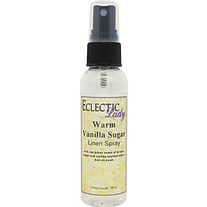 Warm Vanilla Sugar Linen Mist Spray - Room Refresher & Bedding Freshener for Pillows, Sheets & Egyptian Cotton Linens - Essential Oil Spray for Home (Double Strength 2 oz)