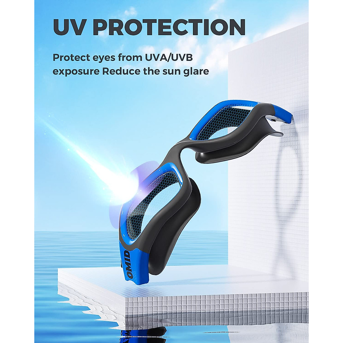 OMID Swim Goggles, P2 Lite Comfortable Anti-Fog Swimming Goggles for Men Women Adults Youth