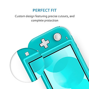 Nintendo Switch Lite Screen Protector, TJS [Tempered Glass] [2-Piece] [Works While Docking] - 0.3mm Thickness/Bubble Free/Ultra Clear/9H Hardness/Anti-Scratch/Shatterproof/Anti-Fingerprint (Clear)