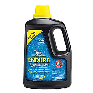 Farnam Endure Sweat-Resistant Horse Fly Spray, Kills, Repels, Protects, 128 Ounces, Easy Pour Gallon Refill
