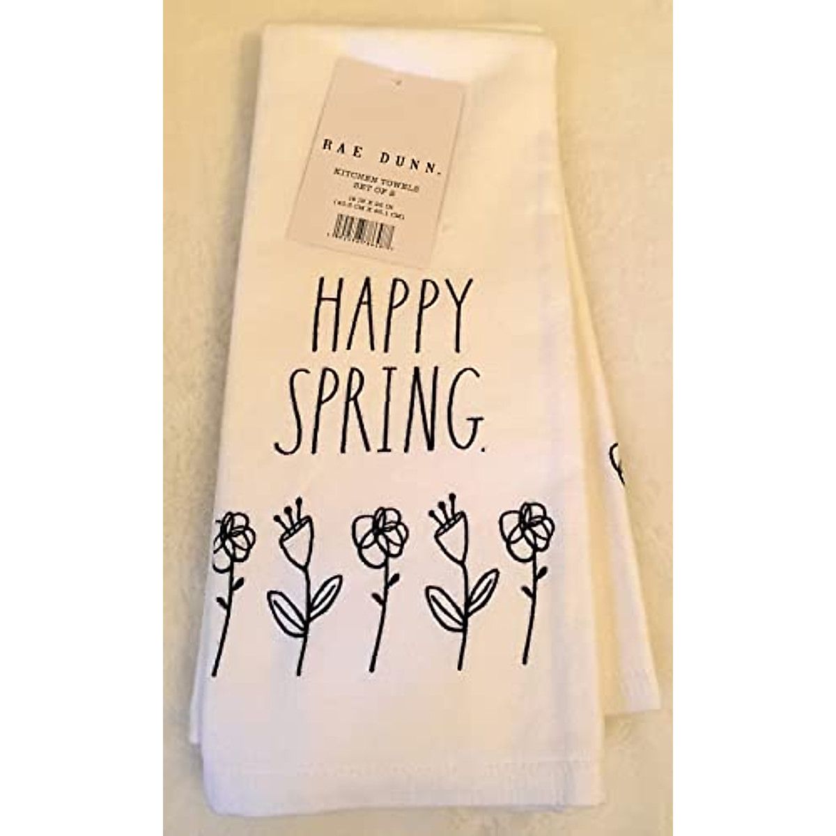 Rae Dunn Easter Happy Spring Kitchen Towel/ Set of 2 pieces/16 “ x 26”