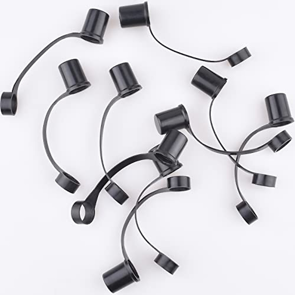 10pcs Black Caps Drinking Straw CAPS for 3/8" Diameter Straws