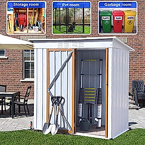 Outdoor Metal Storage Shed 5' x 3' Steel Tool Storage Shed for Garden Patio Backyard Lawn Tool House with Lockable Door