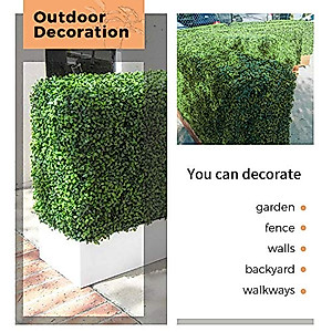 LHY 12 Pcs Grass Wall Backdrop, 20"x20" Boxwood Panels, UV-Proof Greenery Wall Panels Green Wall Panels Boxwood Hedge Wall Grass Backdrop Wall Outdoor Indoor, Backyard/Garden/Fence/Wedding Decor