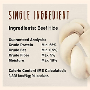 Cadet Premium Grade Beef Hide for Dogs, Long Lasting Rawhide Donut Bone, Single Ingredient Dog Chews, 5 Inch (1 Count)