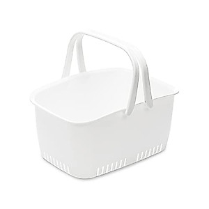 carrotez Shower Caddy Basket, Plastic Storage Basket for Bathroom, Shower Basket, Portable Storage Organizer with Handles for Bathroom, College Dorm, Bedroom, Kitchen