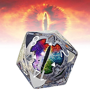 Dragon Eye Dice - The Chromatic Dragon Collection,Mini Crystal Dice，Resin Dragon Eye Dice Set,Colorful Polygonal Dice,Shinny Polyhedral Dice Set Filled With Eyeball,For Role Playing Dice Games (White)