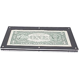 yashchykov Dollar Bill Frame - Money Frame Display - Currency Holder - Clear Picture Frame – Bill Holder (Black Acrylic)