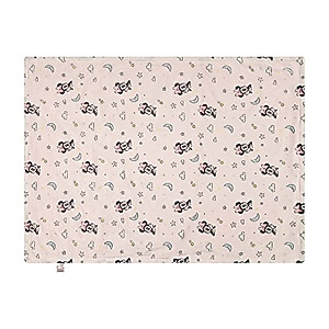 Disney Character Fuzzy Double Sided Mink and Sherpa Baby Blanket, Ultra-Soft and Plush Mink Sherpa Newborn Throw for Infants, Measures 30x40