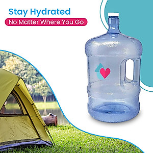 LavoHome 5 Gallon Water Bottle With Screw Cap, Reusable 5 Gallon Water Container With Easy Grip Handle, BPA Free Water Jug for Home or Camping, 5 Gallon Water Storage Containers, Set of 4