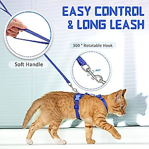 Supet Cat Harness and Leash for Walking Escape Proof, Adjustable Harness for Cats, Easy Control Small Cat Harness for Medium Large Kitten and Dogs