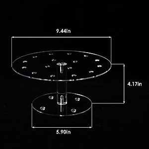 Clear Round Acrylic 16 Holes Push Pop Cake Stand for Party, Wedding, Bakery (9.44'' of Diameter)