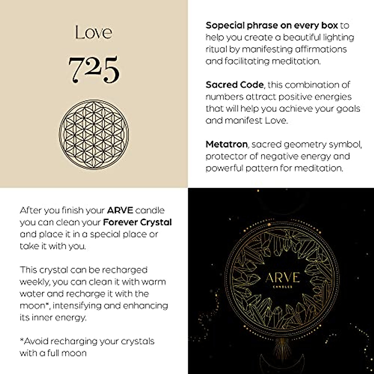 ARVE Love Candle, Scent: Pink Champagne, 7.0 oz 100% Soy Wax, Glass Container, Rose Quartz Crystal & Pink Flowers. Aromatherapy, Meditation. Healing Gift attracts Positive Energy, Love Manifestation