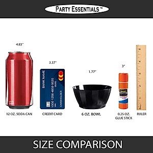 Party Essentials Deluxe/Elegance Quality Plastic 6-Ounce Fruit/Nut/Dessert Bowls, Black, 20 Count