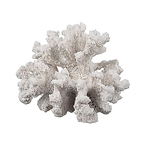 Decorative Sea Coral - White Medium Coral - 3.5in T x 4.5in W x 4in D - Faux Coral Reef Décor - Resin Coral Décor - White Coral Decoration - Coral Branch Décor - Coral Home Decoration