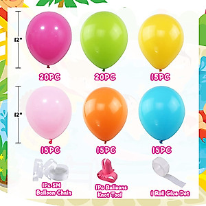100Pcs Summer Pool Party Balloon Garland Arch Kit, Summer Beach Balloons Garland Tropical Party Decoration for Pool Party Summer Baby Shower Birthday Party Decorations Swimming Beach Party Supplies